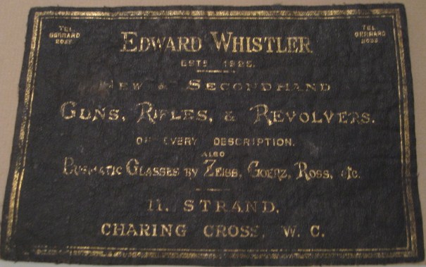 Original Gun Maker Trade Label,