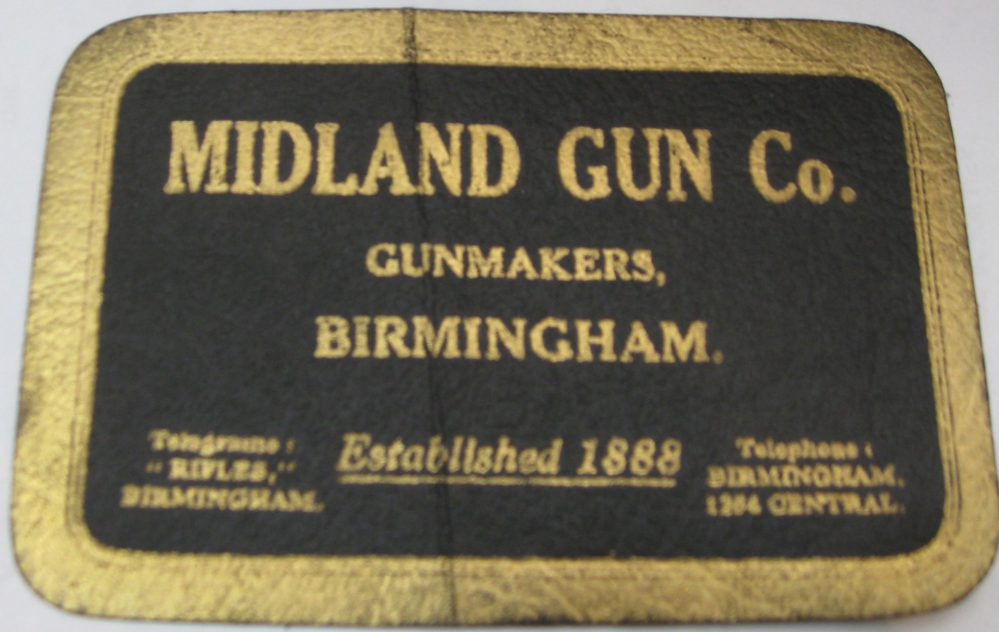 ORIGINAL MIDLAND GUN CO., GUNMAKER TRADE PAPER LABEL,