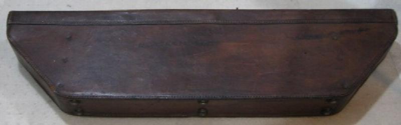 VINTAGE BRITISH RARE SHAPED LEATHER LAYERED SHOTGUN MOTOR CASE
